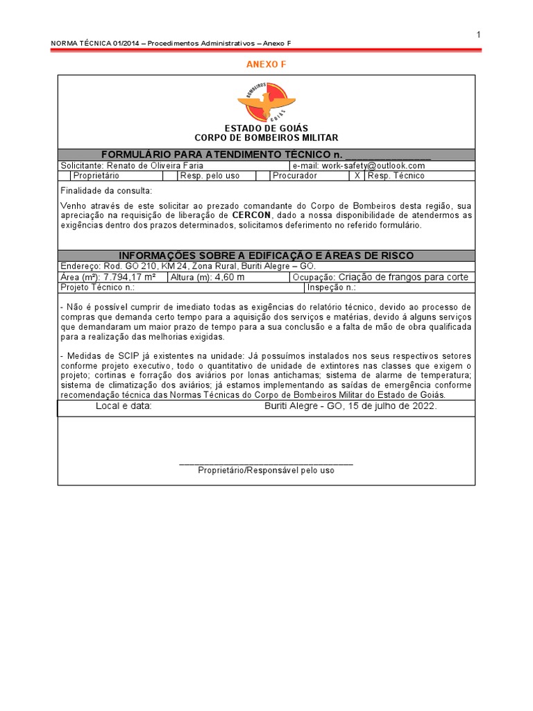 Modelo ANEXO-F-NT-17-do-CBMGO (Salvo Automaticamente) | PDF