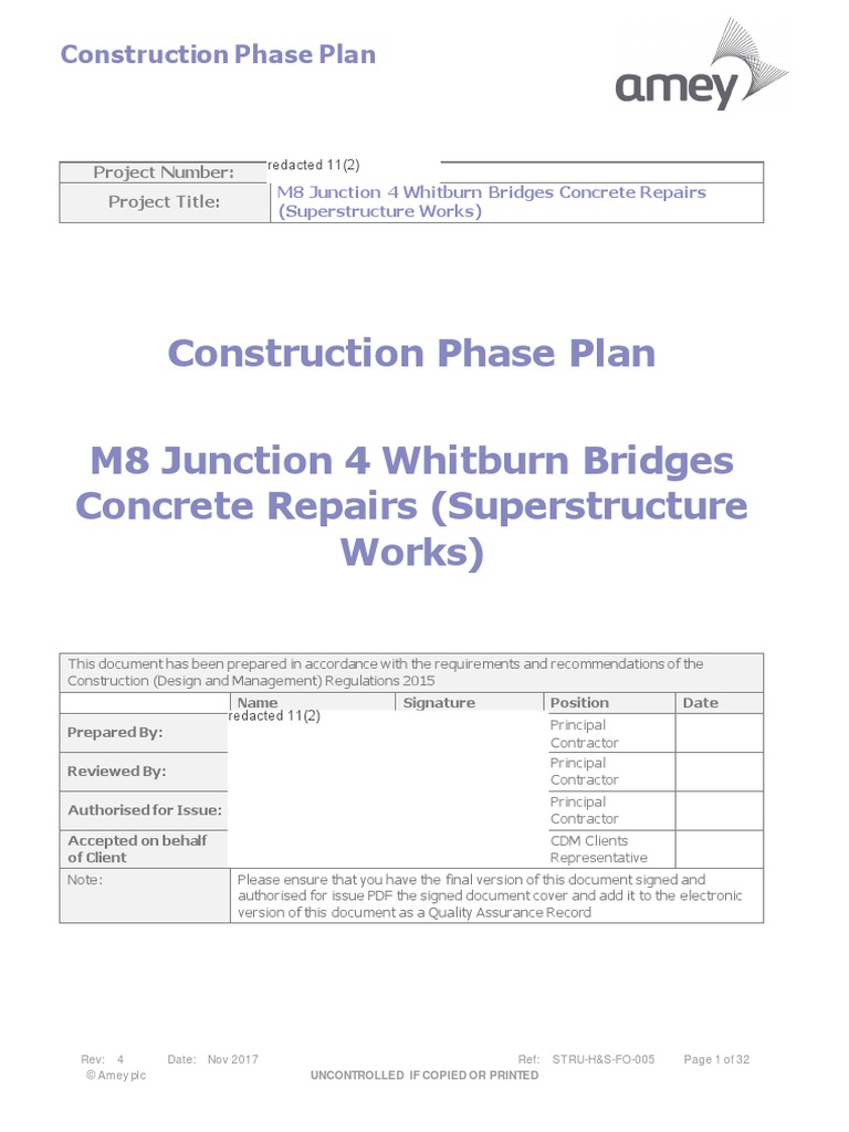 M8 Junction 4 Bridge Repair Plan | PDF | Audit | Occupational Safety ...