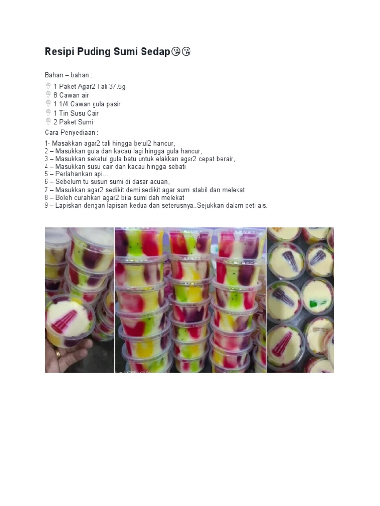 Resipi Puding Sumi Sedap?? | PDF