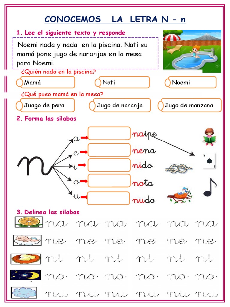 Ficha Con La Letra N N | PDF | Las artes escénicas
