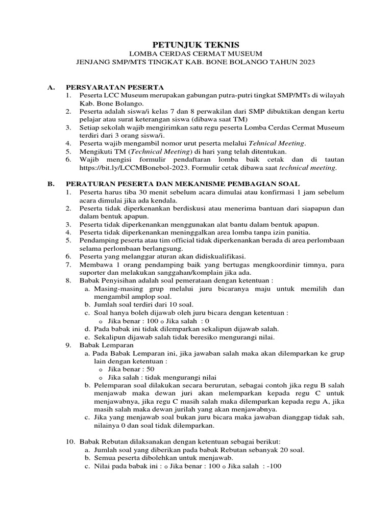 Petunjuk Teknis LCCM | PDF