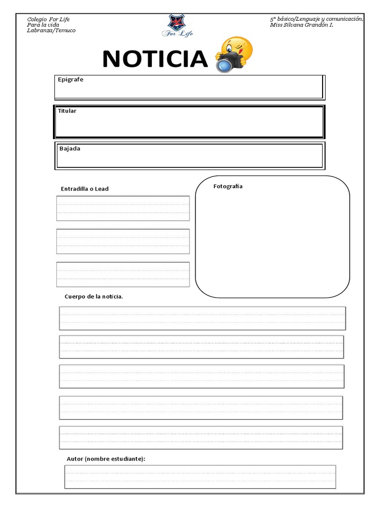 Estructura de Noticia para Completar | PDF | Ficción general