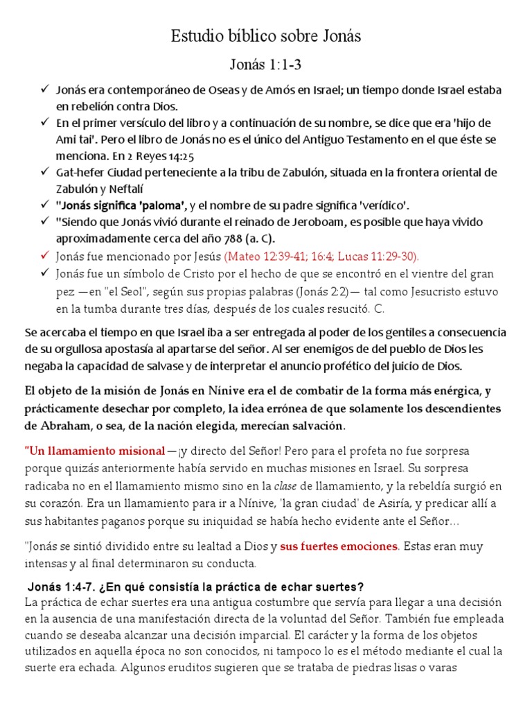 Estudio Bíblico Sobre Jonás | PDF | Jonás | Jesús