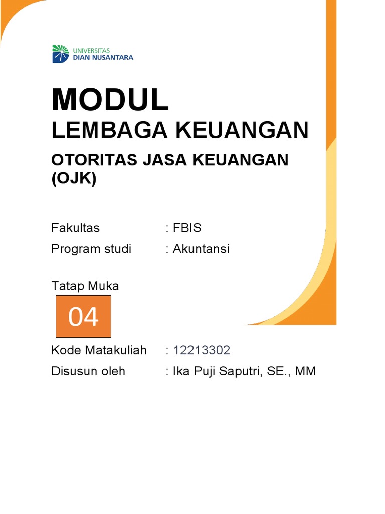 Modul Pertemuan 4 - Otoritas Jasa Keuangan | PDF