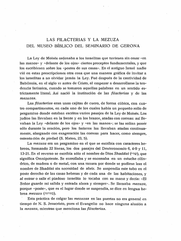 Las Filacterias Y La Mezuza Del Museo Bíblico Del Seminario de Gerona ...