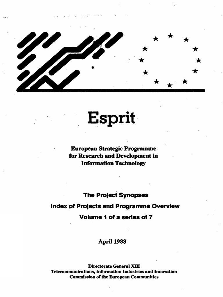 Esprit: European Strategic Programme For Research and Development ...