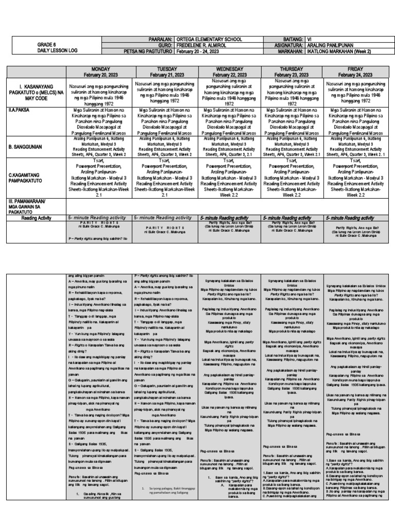 AP DLL Q3 W2 Feb.20-24 | PDF