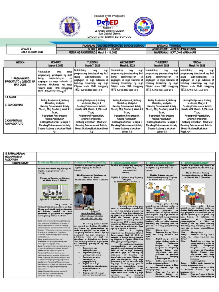 AP DLL Q3 W4 March-6-10 | PDF