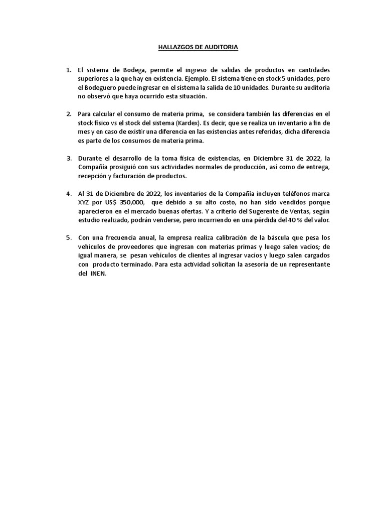 Analisis De Inventario Pdf