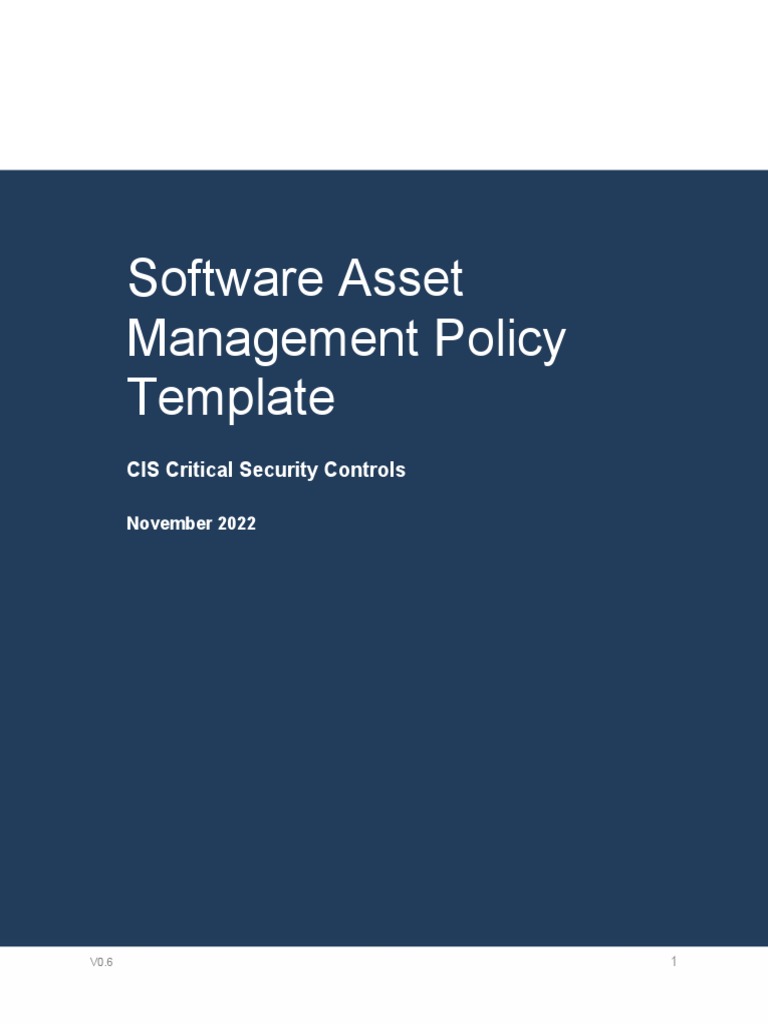 Software Asset Management Policy Template For CIS Control 2 | PDF ...