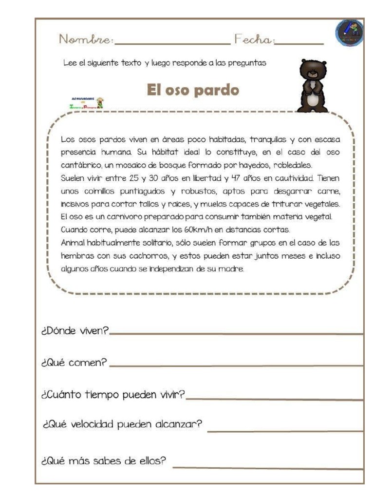 Ficha de CL Oso Pardo | PDF