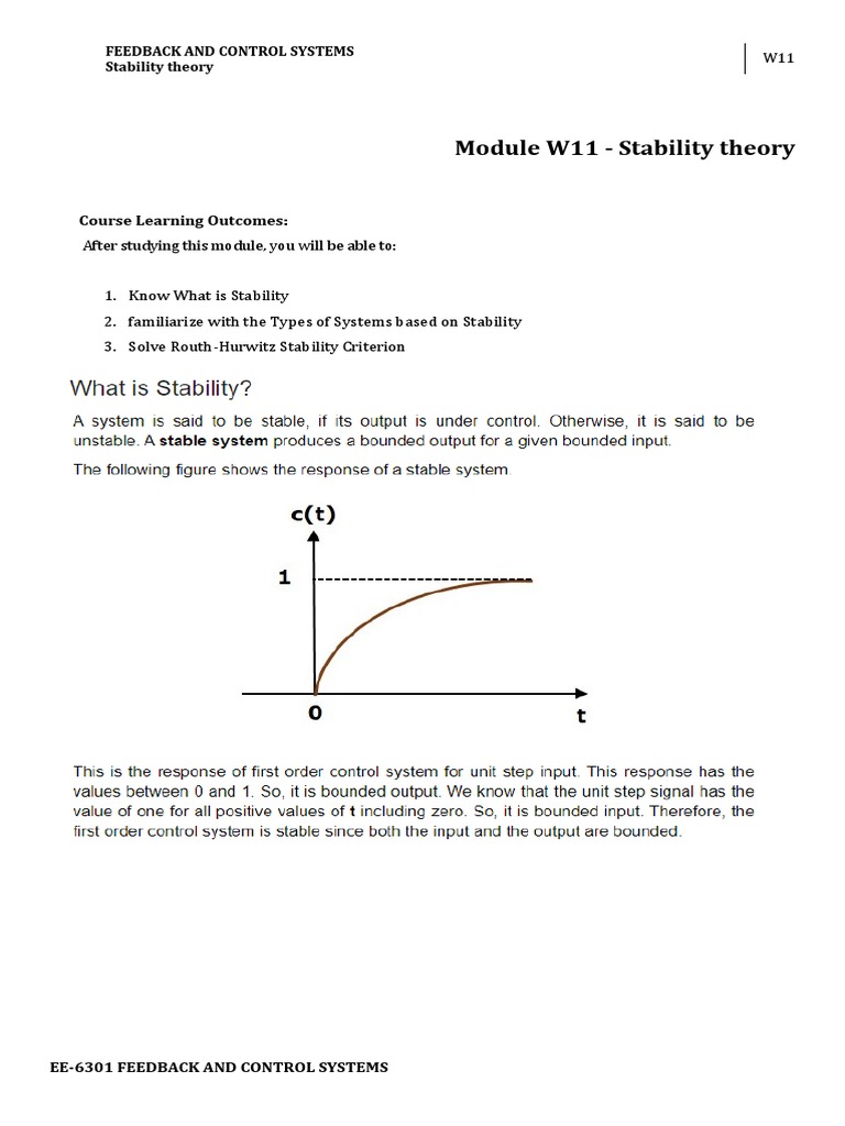 Week 11 - Stability Theory | PDF