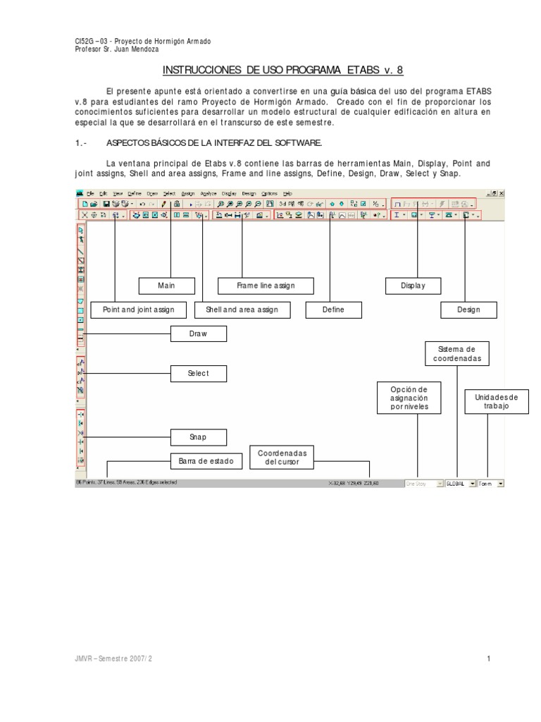 Manual Basico ETABS Juan Mendoza - V2007 | PDF | Point and Click ...