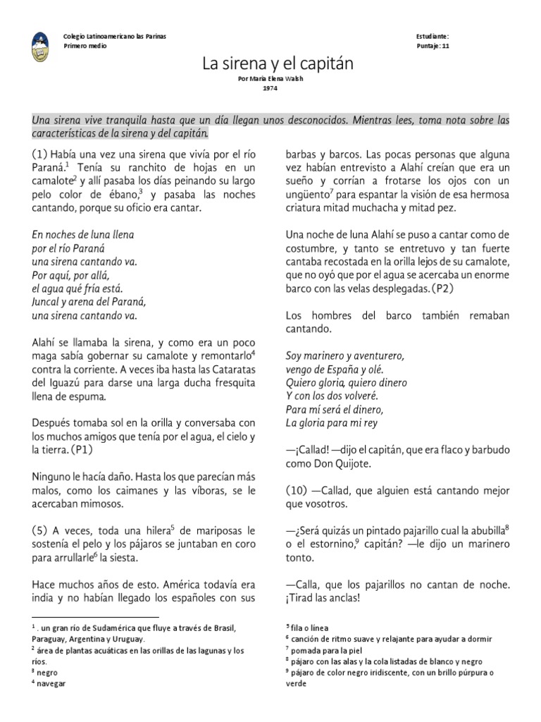 La Sirena y El Capitán | PDF