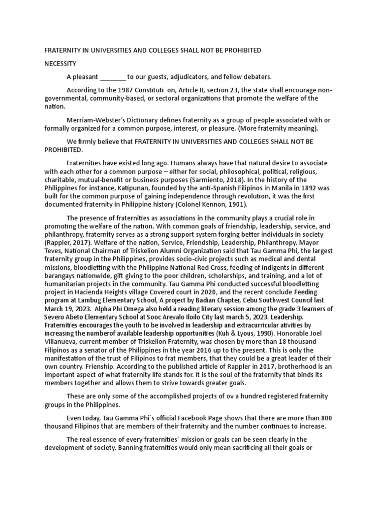 Importance of Fraternities in Education | PDF | Fraternities And Sororities