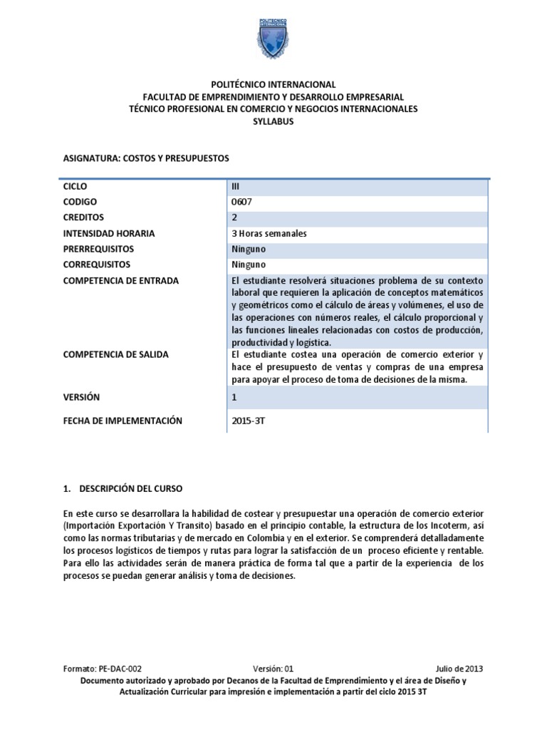 Costos y Presupuestos Empresariales | PDF | Presupuesto | Evaluación