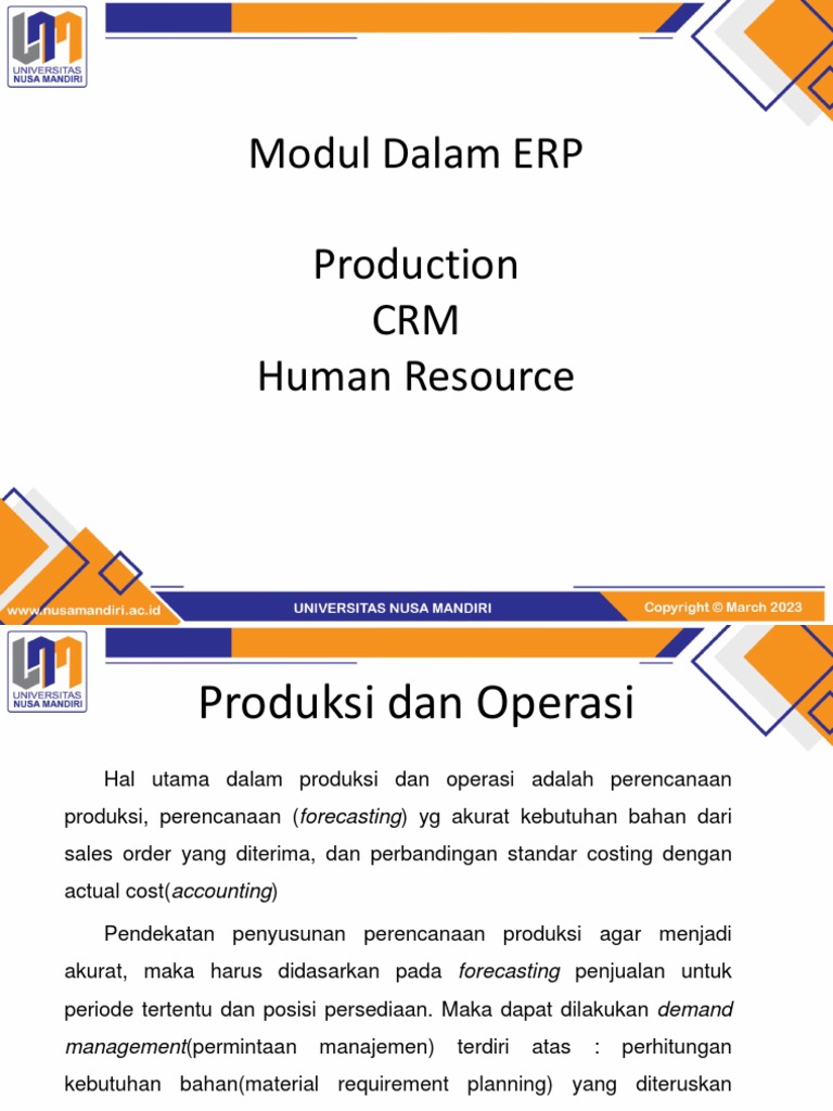 Modul ERP untuk Mahasiswa SI | PDF