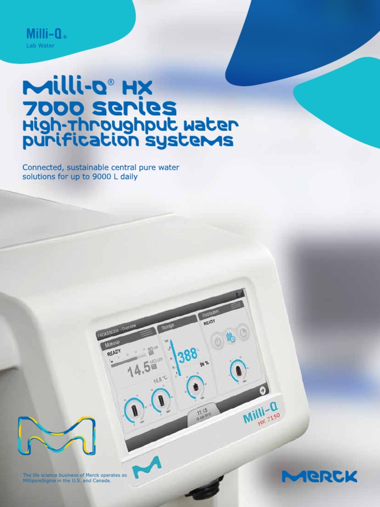 Milli Q HX 70XX Brochure | PDF | Purified Water | Laboratories