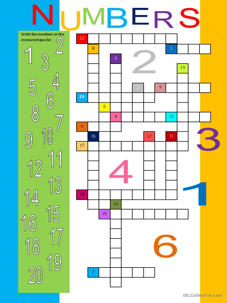 Numbers 1-20 Crossword | PDF