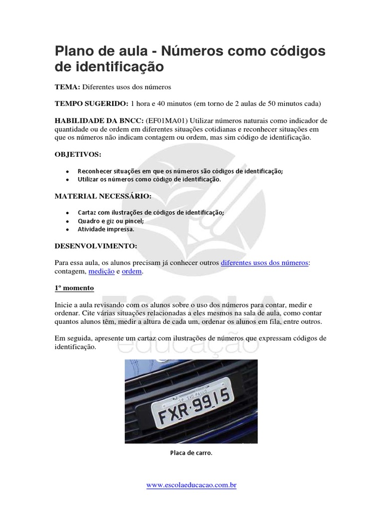 Números como Códigos de Identificação | PDF | Tempo | Alfabeto