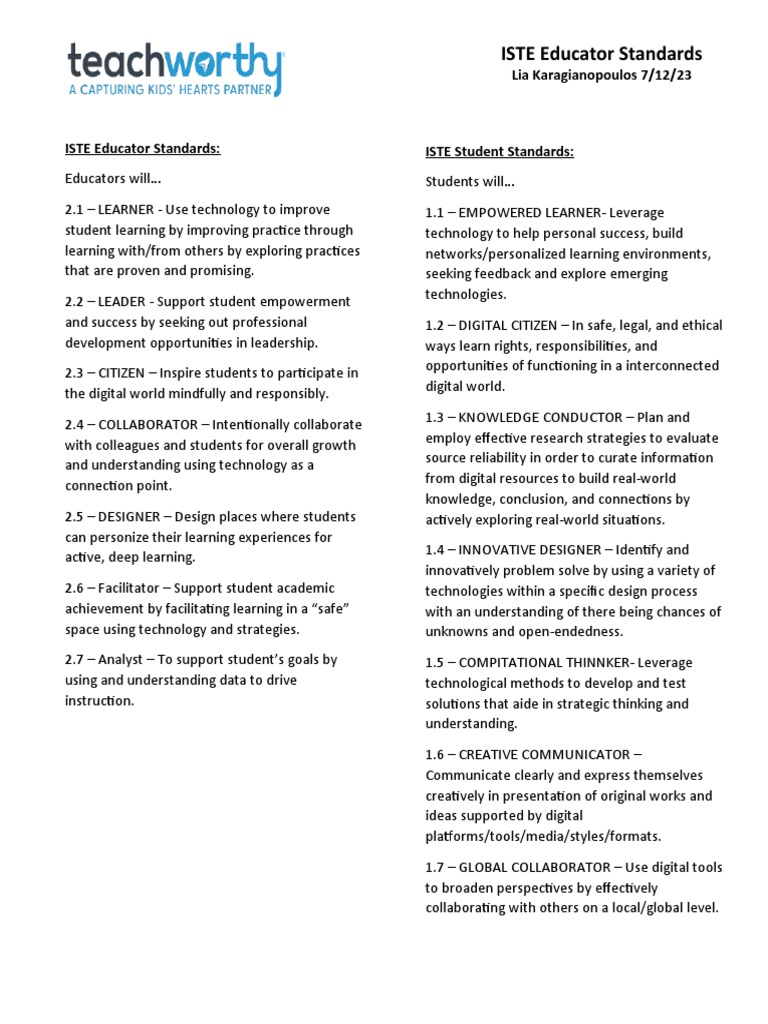 Educator Iste Standards-1 | PDF | Computers
