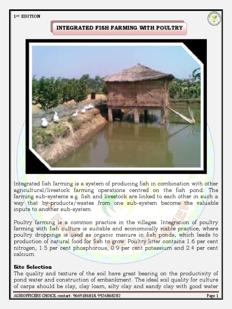 Integrated Fish Farming With Poultry - 8870855 | PDF | Soil | Poultry Farming
