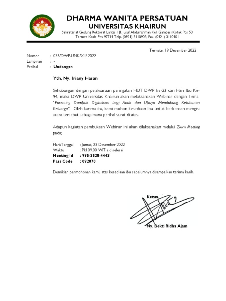 DWP Undangan Pemateri | PDF