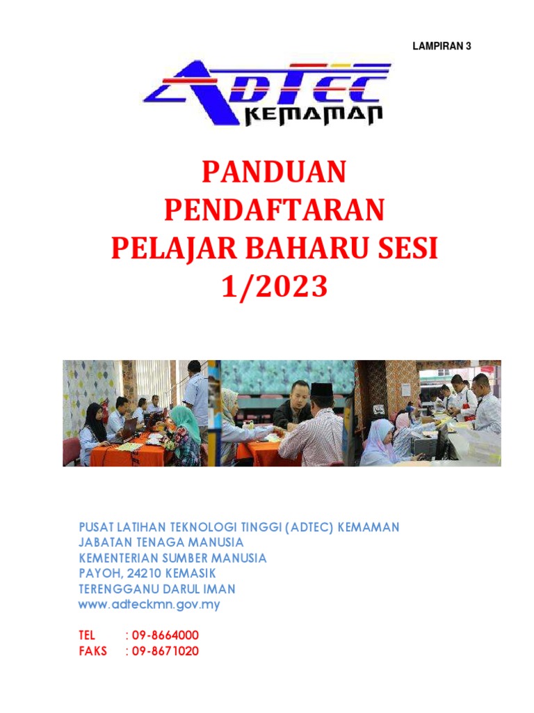 Panduan Pendaftaran Pelajar Adtec Kemaman Sesi 1 2023 Pdf