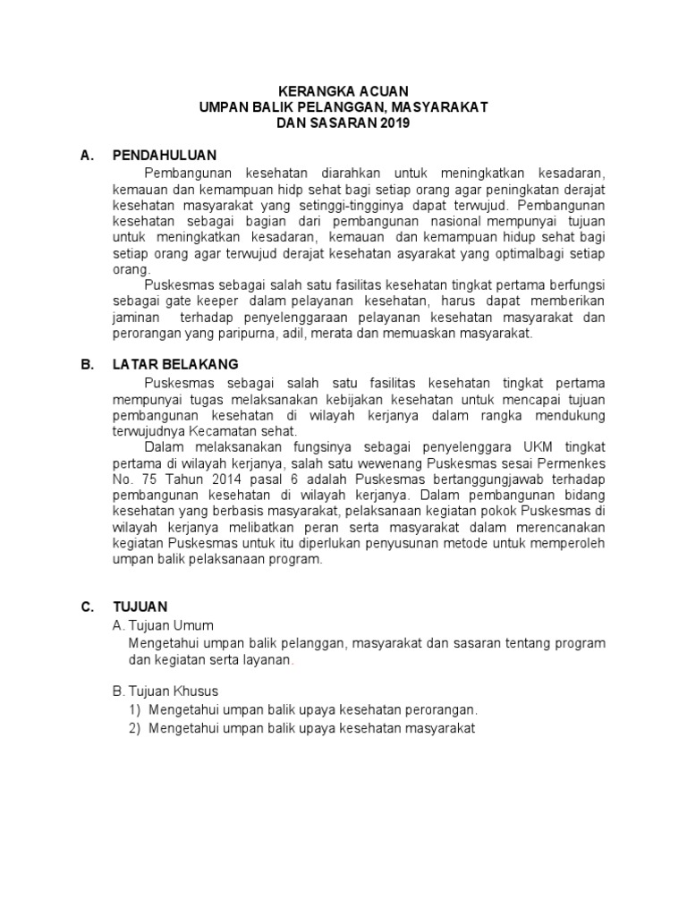 Contoh Kerangka Acuan | PDF