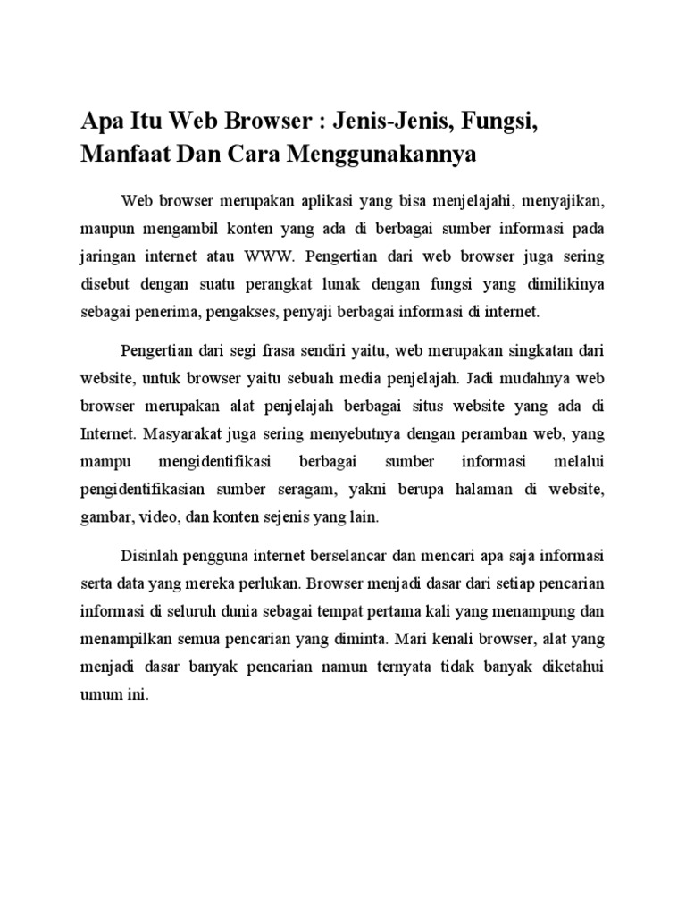 Apa Itu Web Browser | PDF