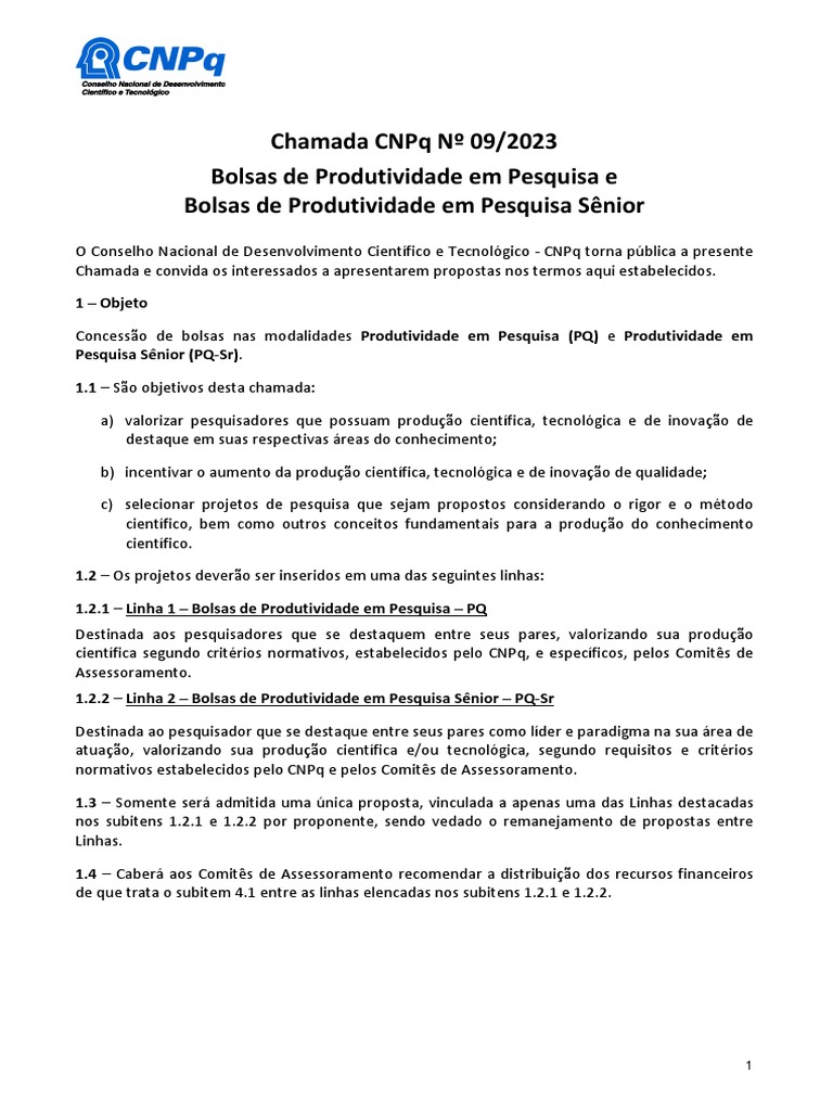 Chamada PQ 2023 | PDF