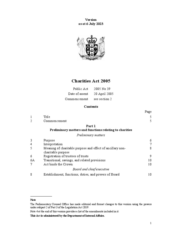 Charities Act 2005 | PDF | Charitable Organization | Trust Law