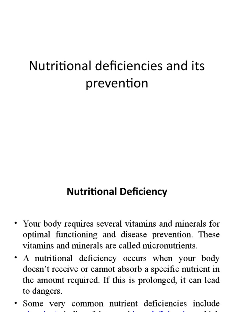 Nutritional Deficiencies and Its Prevention For The Better Health | PDF ...