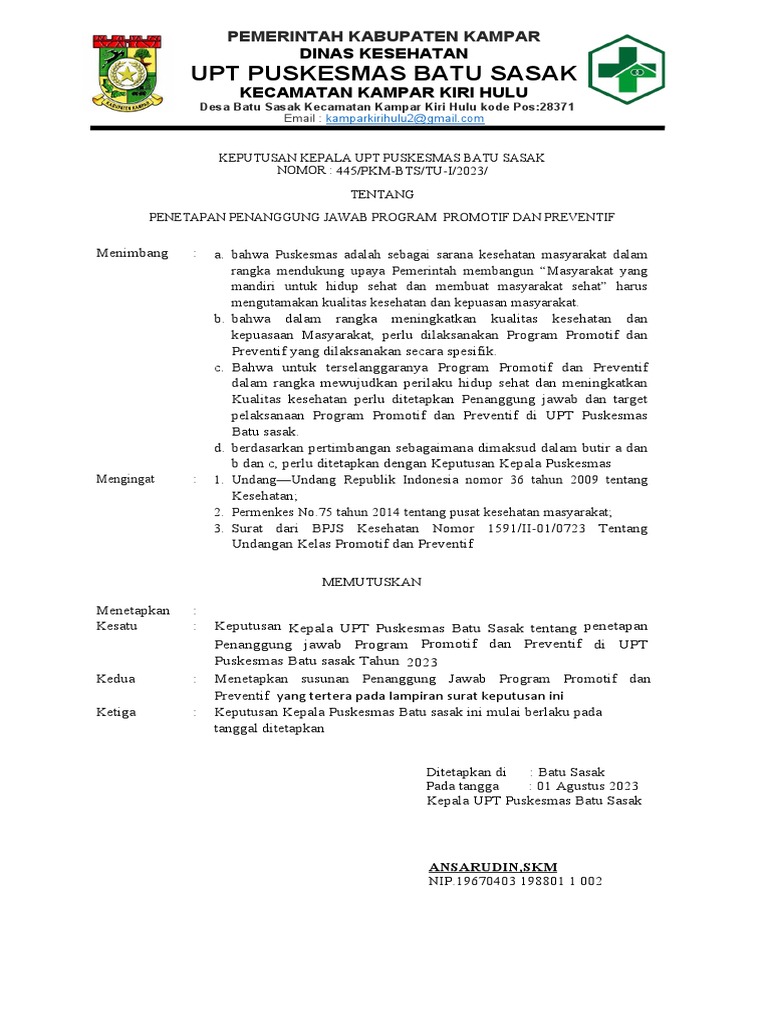 SK PJ PROMOTIF Dan PREVENTIF | PDF