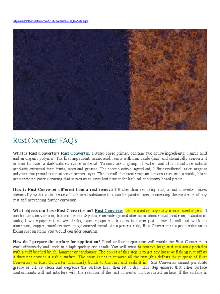 Rust Converter FAQs | PDF | Rust | Paint