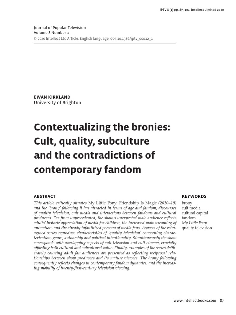 Analyzing Brony Fandom in MLP | PDF | Fandom