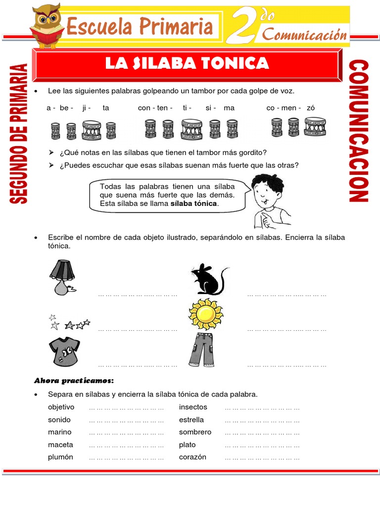Sílaba Tónica en Palabras Comunes | PDF