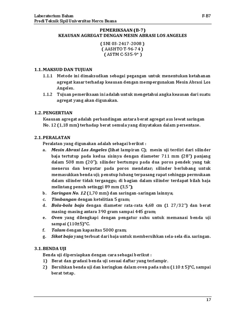7 - Keausan Agregat Dengan Mesin Los Angeles | PDF