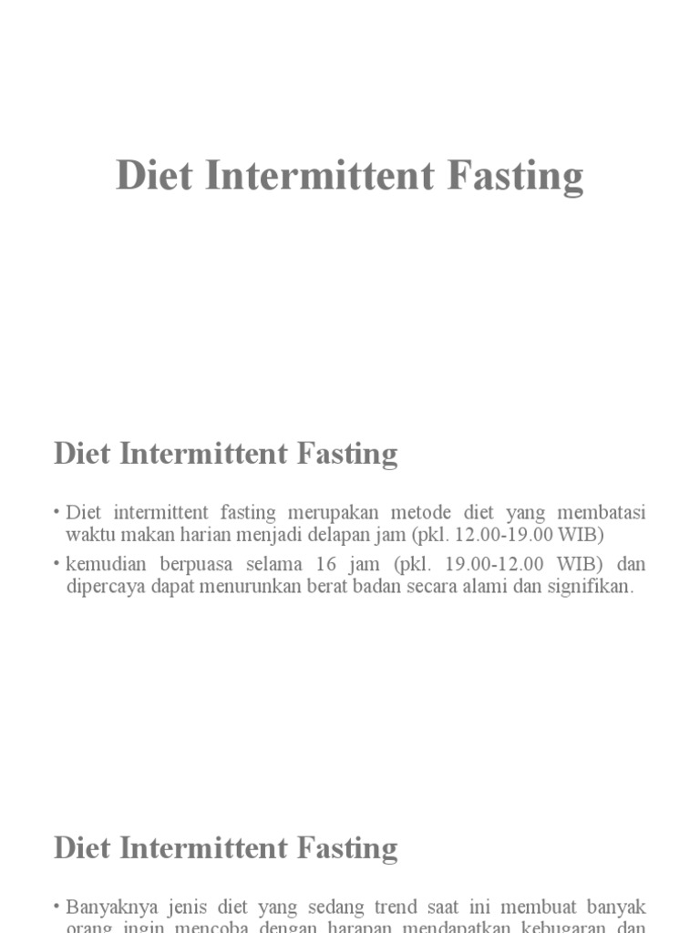 Panduan Diet Intermittent Fasting | PDF | Kesehatan Holistik