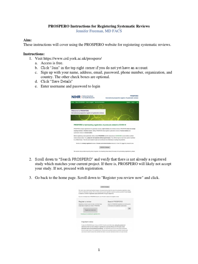 East Prospero Instructions 2021 | PDF | Meta Analysis | Science