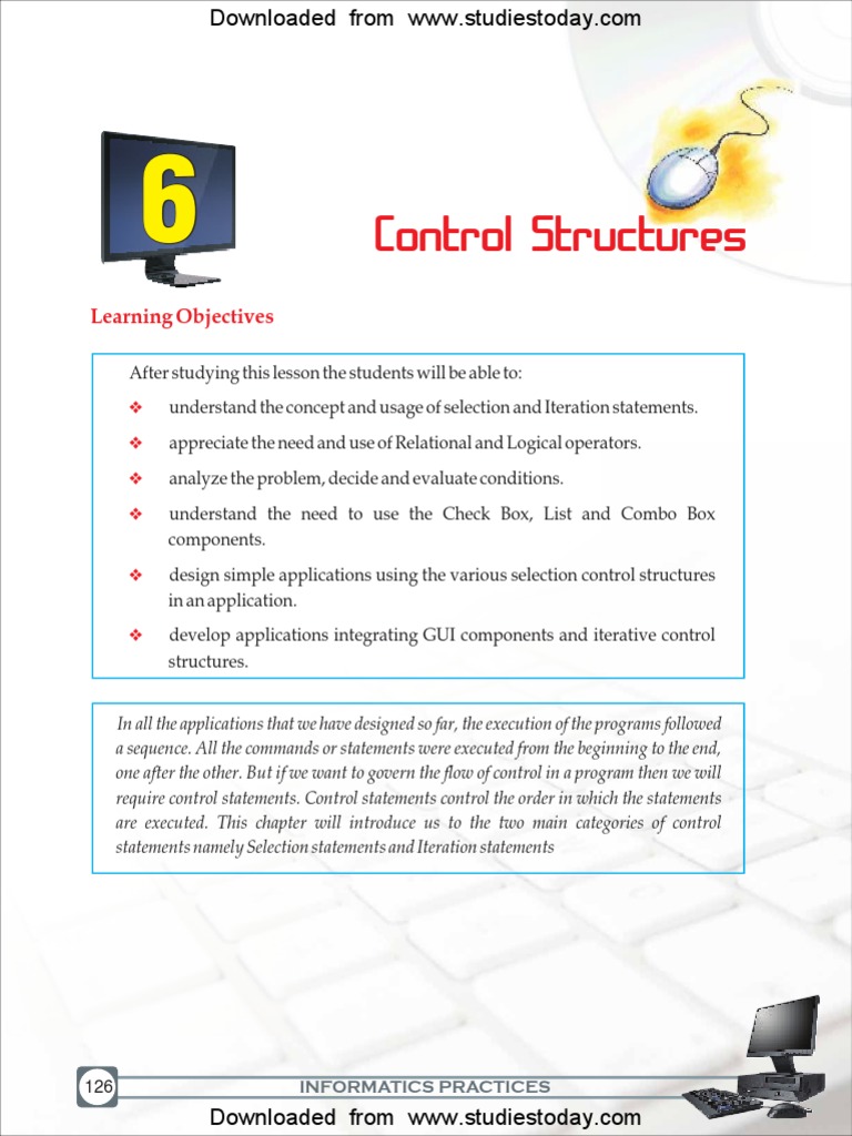 CBSE Class 11 Informatics Practices Control Structures | Download Free PDF | Control Flow ...