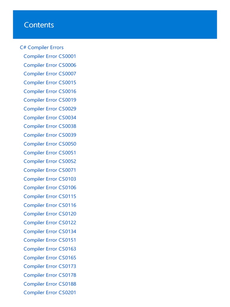 C# Compiler Errors | PDF C# Compiler Errors | PDF