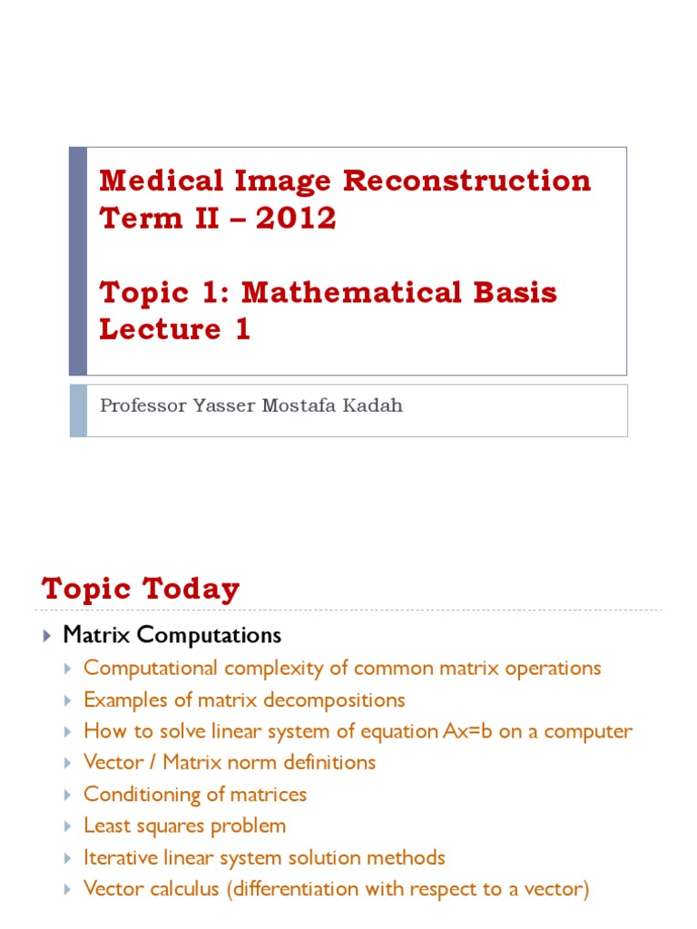 MIR2012 Lec1 | PDF | Matrix (Mathematics) | System Of Linear Equations