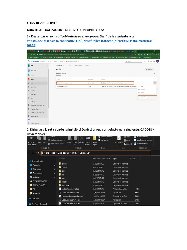 Actualización de COBIS Device Server | PDF