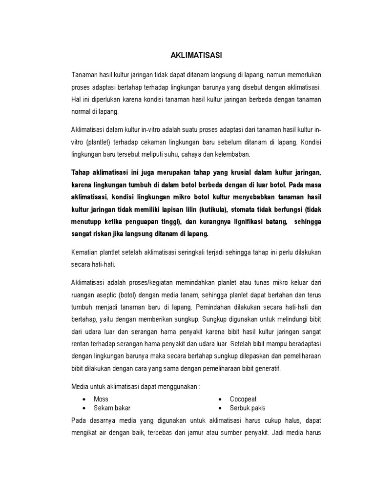 AKLIMATISASI | PDF