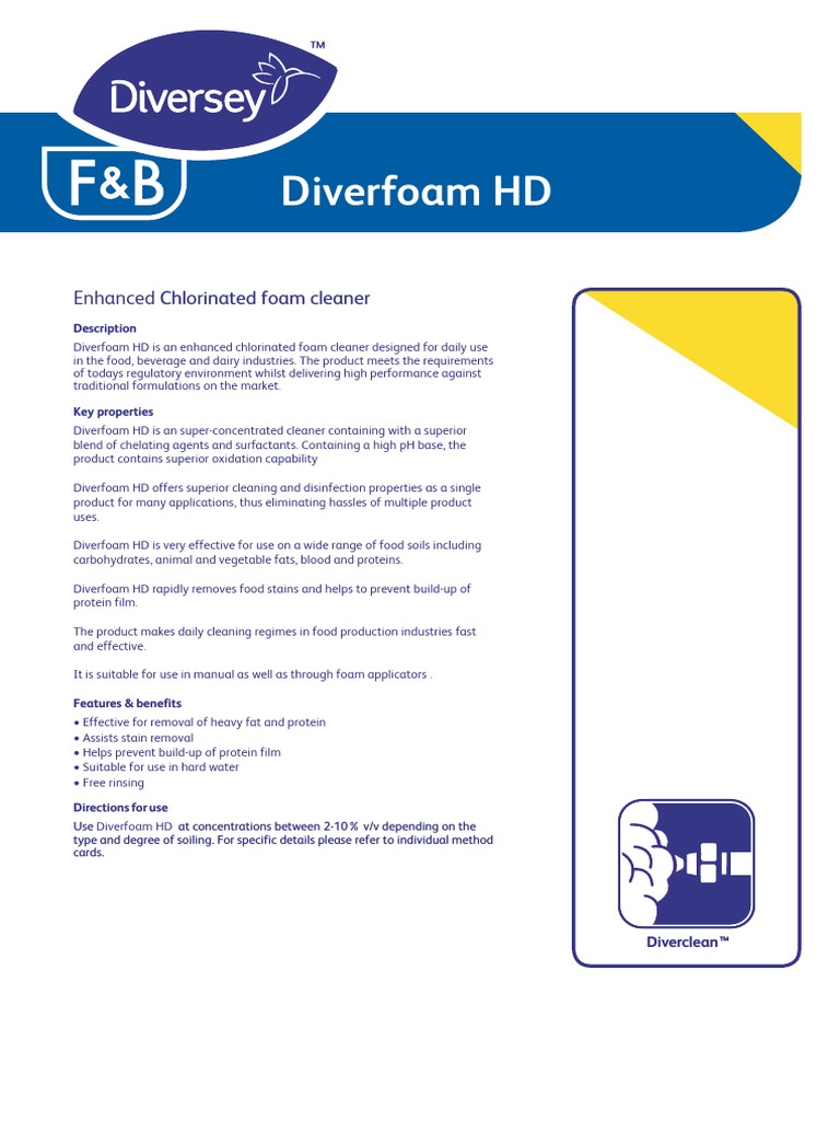 PIS - Diverfoam HD | PDF | Chlorine | Foam