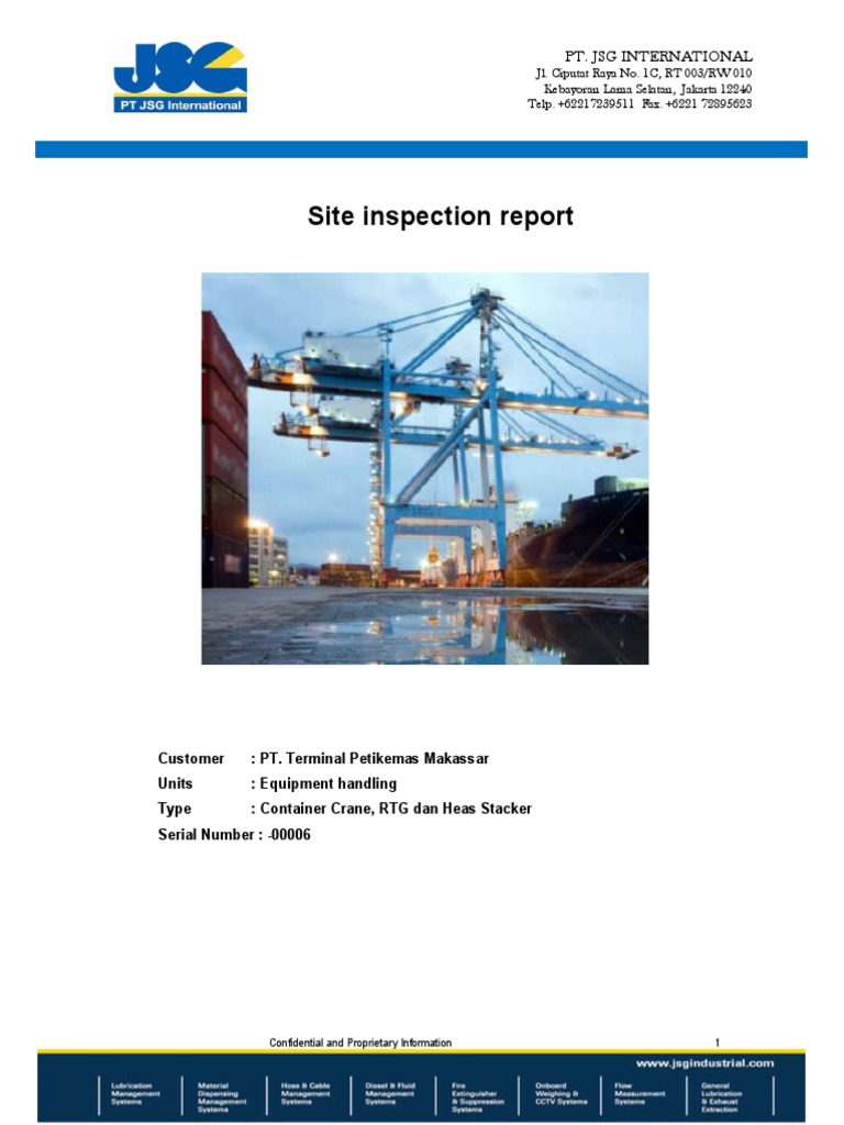 Site Visit Inspection Report (PT Pelindo IV Makassar) 1 | PDF