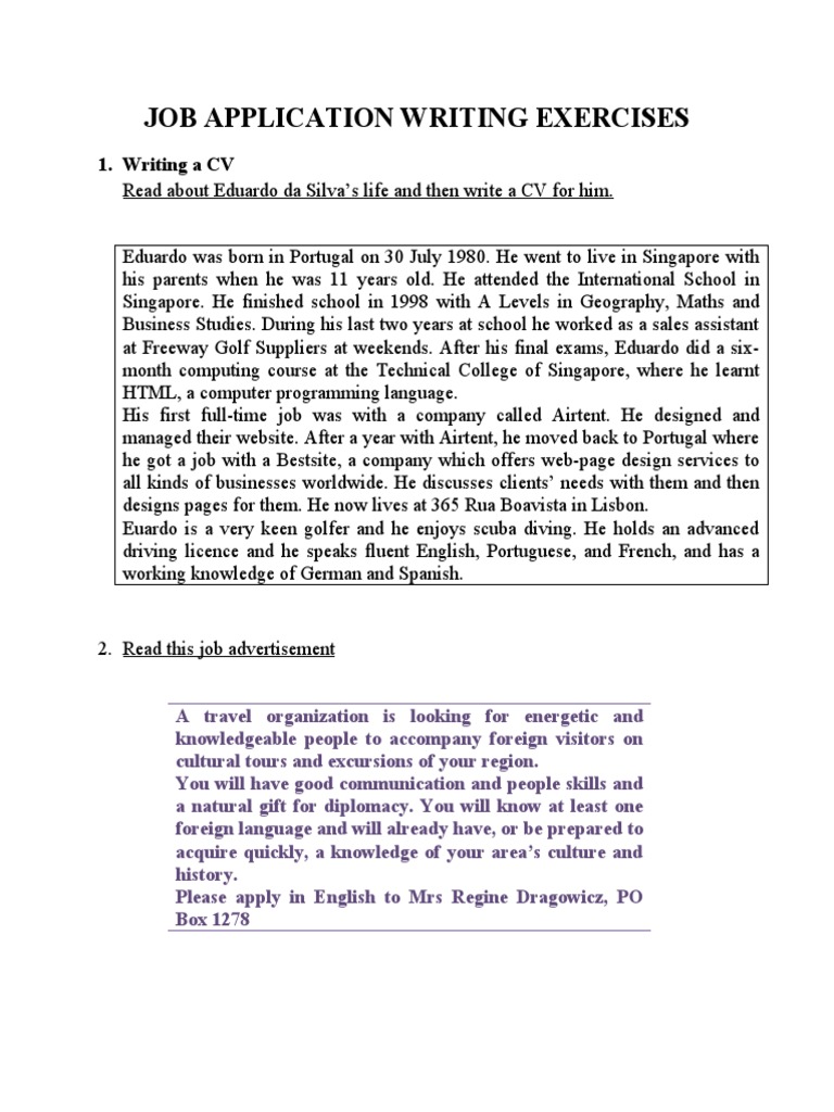 Application Exercises | PDF