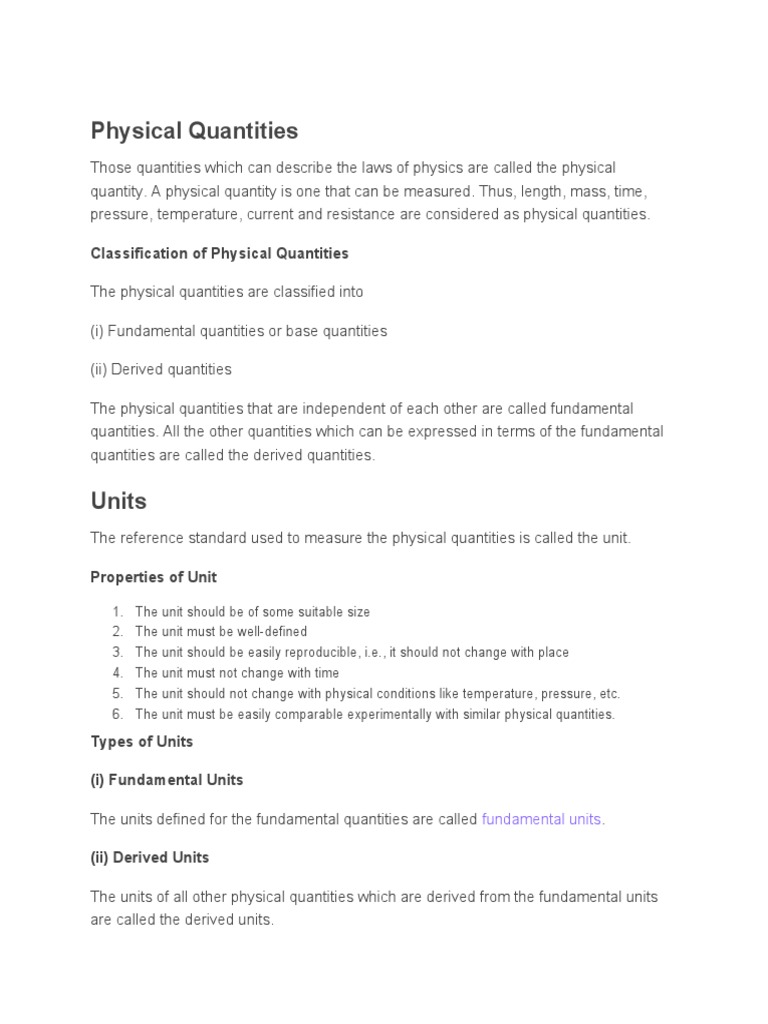 Units and Dimensions in Physics Class 11 | PDF | Kilogram ...