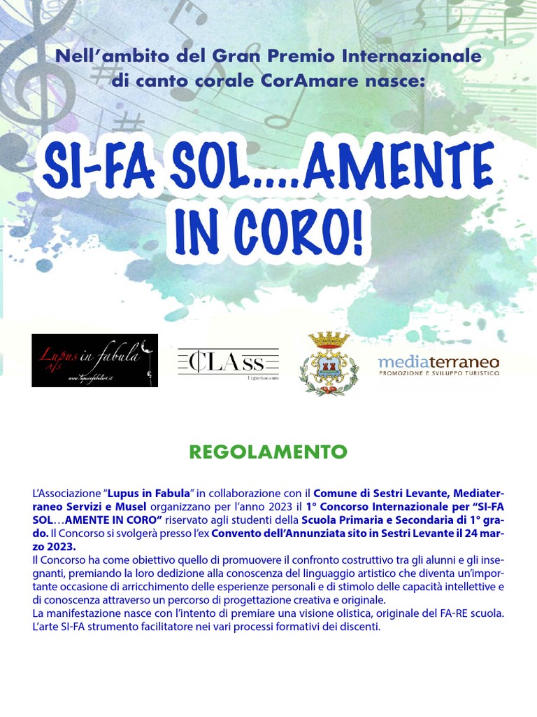 Si Fa Sol Amente in Coro 2023 Def | PDF